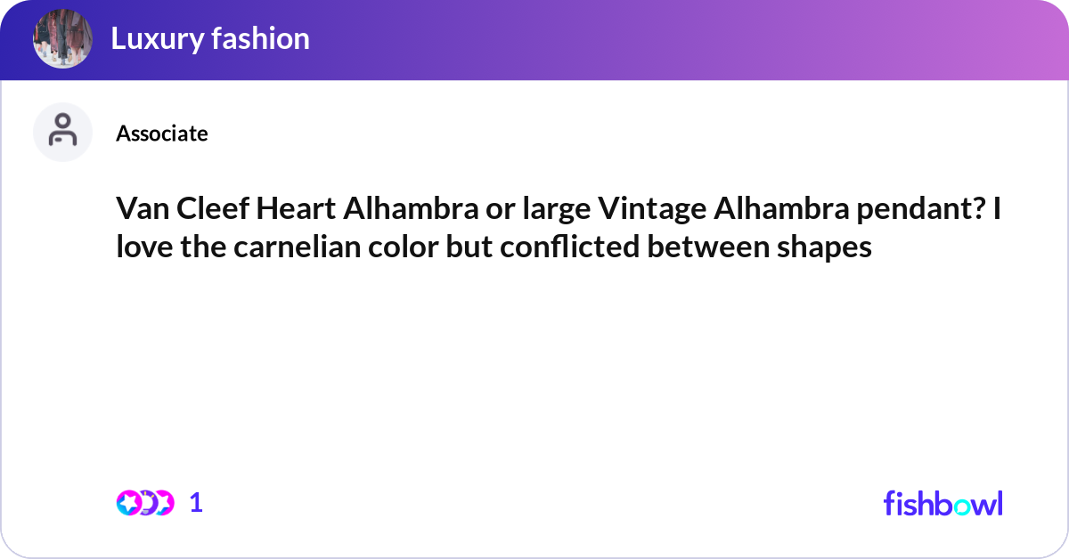 Van Cleef Heart Alhambra or large Vintage Alhambra... | Fishbowl