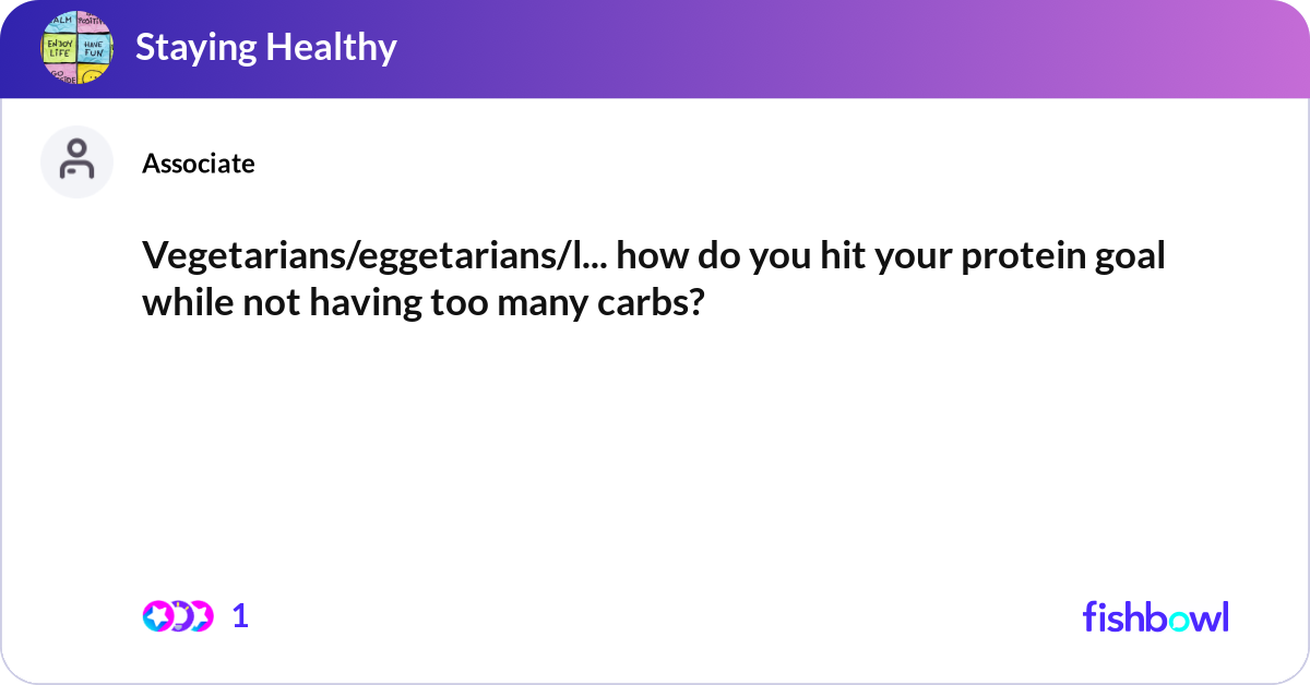 Vegetarians/eggetarians/lacto-ovo-vegetarians, how... | Fishbowl