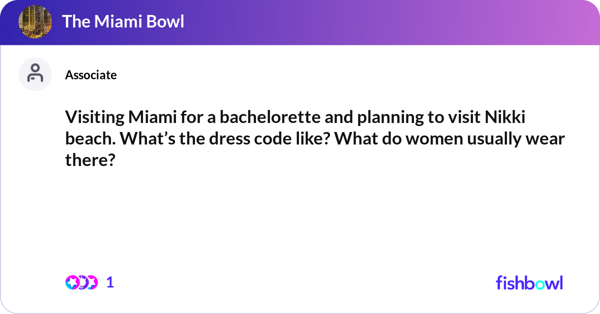 Visiting Miami for a bachelorette and planning to ... | Fishbowl