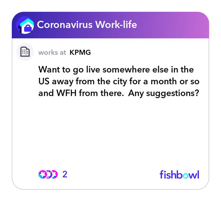 Want to go live somewhere else in the US away from... | Fishbowl