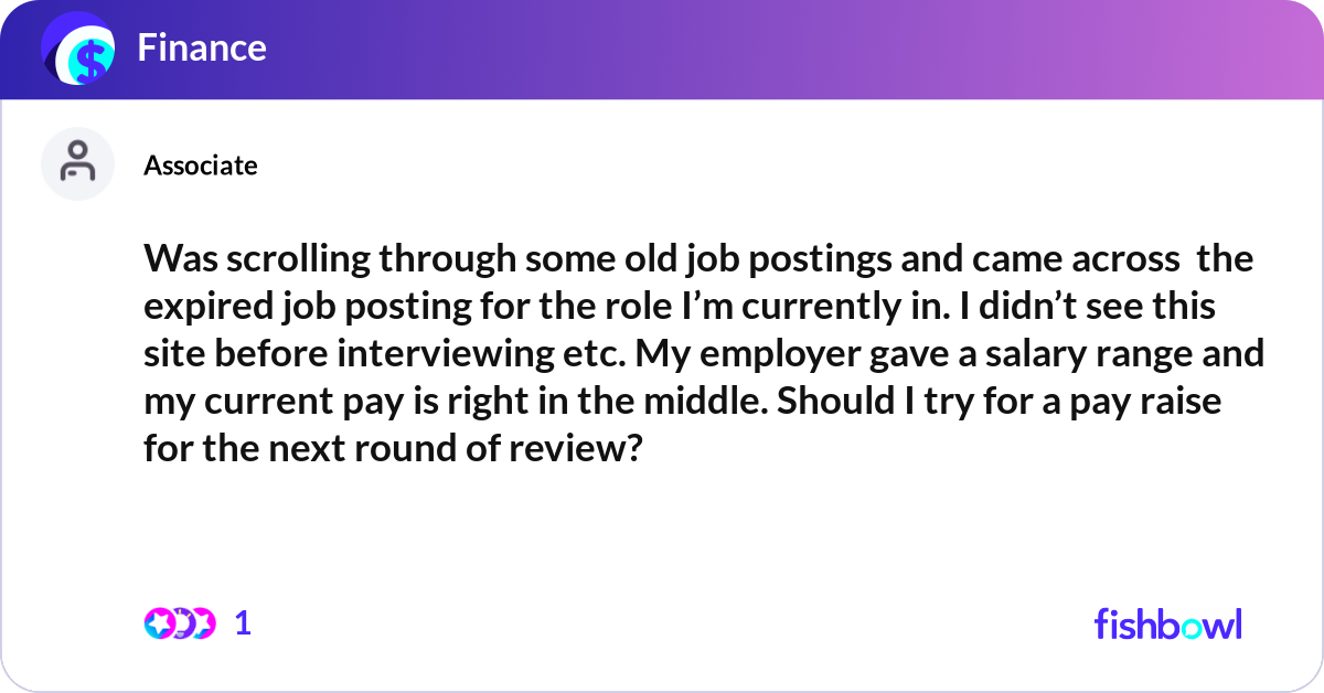 Was scrolling through some old job postings and ca... | Fishbowl