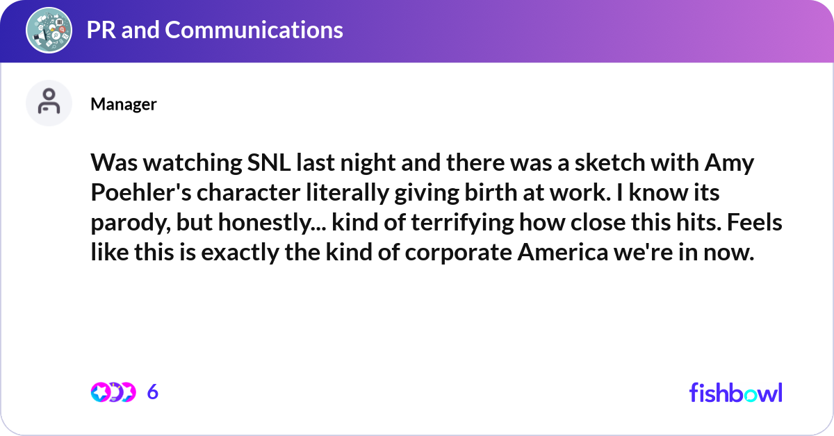 Was watching SNL last night and there was a sketch... | Fishbowl
