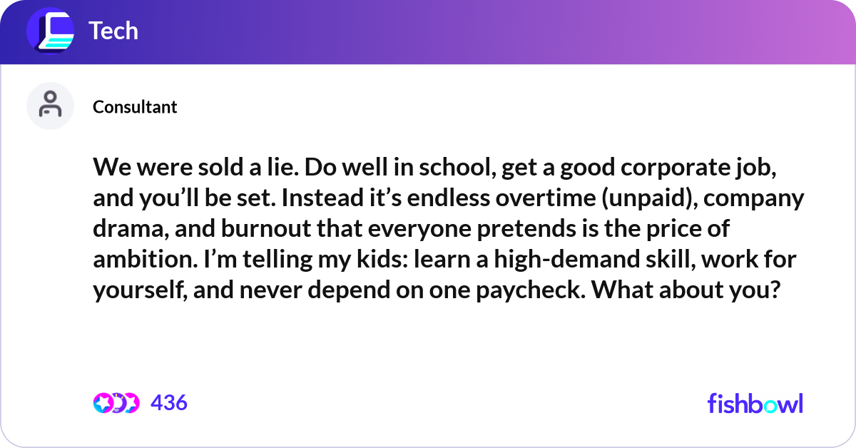 We were sold a lie. Do well in school, get a good ... | Fishbowl