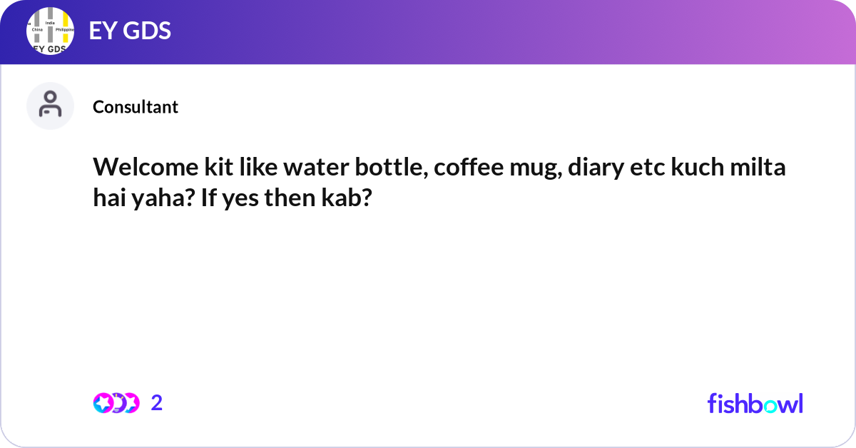 Welcome kit like water bottle, coffee mug, diary e... | Fishbowl