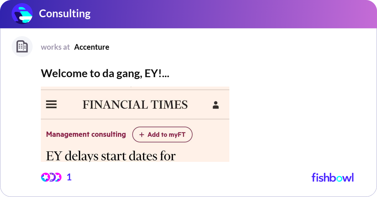 Welcome to da gang, EY! :') | Fishbowl