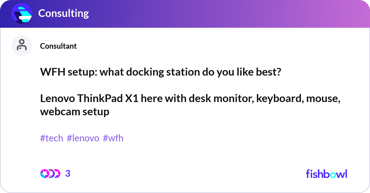 WFH setup: what docking station do you like best? ... | Fishbowl