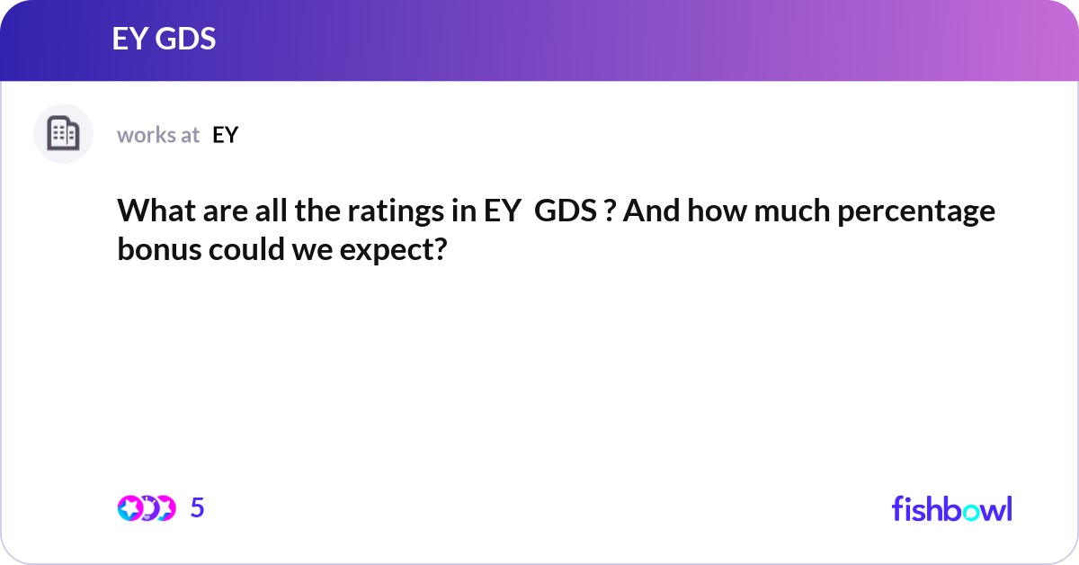 What are all the ratings in EY GDS ? And how much... | Fishbowl