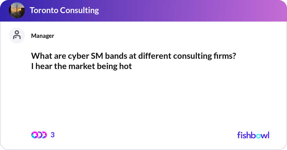 What are cyber SM bands at different consulting fi... | Fishbowl