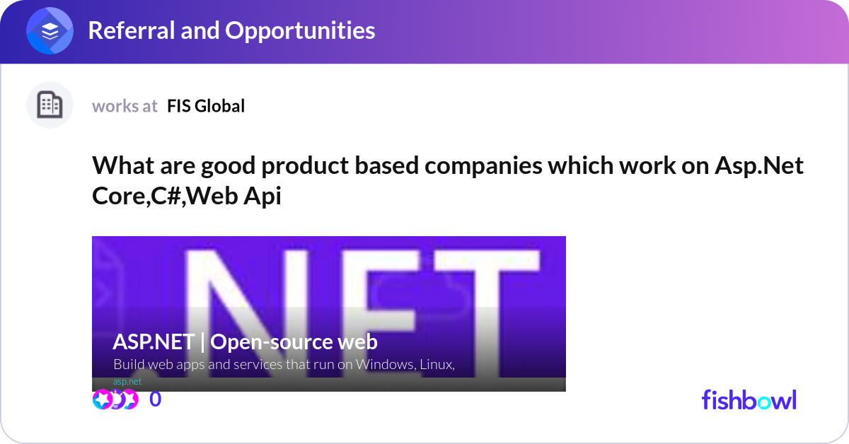 What are good product based companies which work o... | Fishbowl