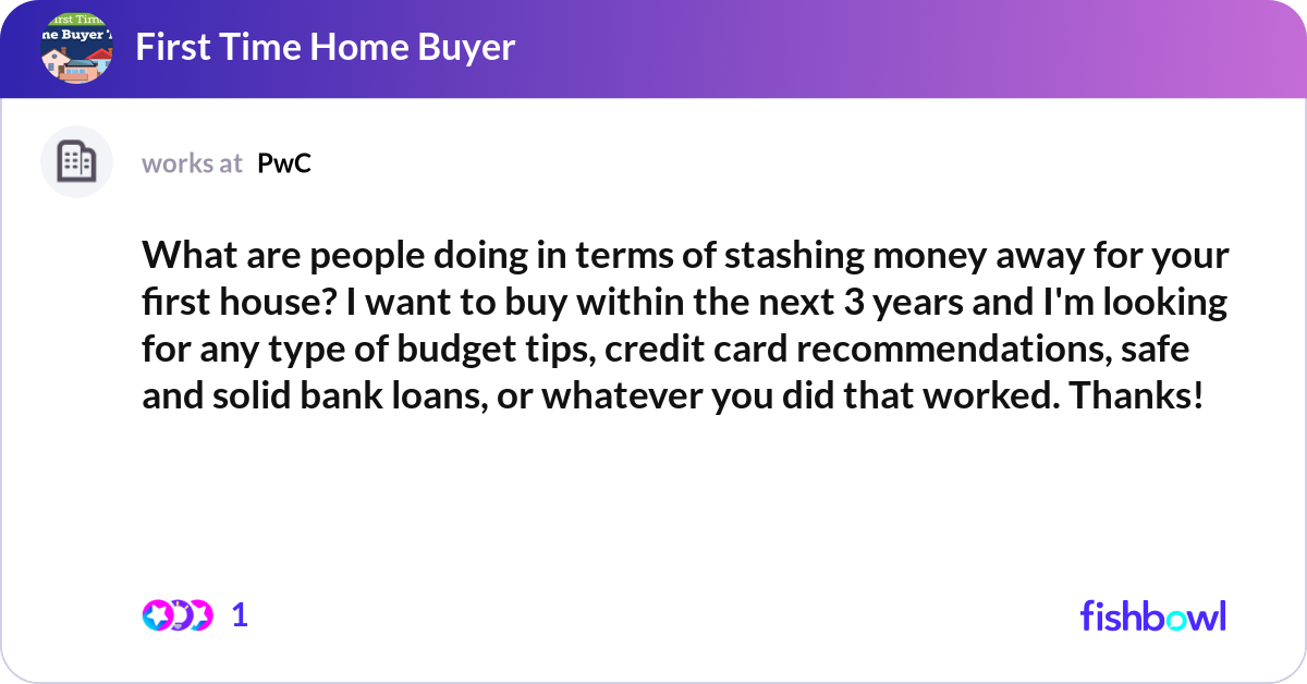 What are people doing in terms of stashing money a... | Fishbowl