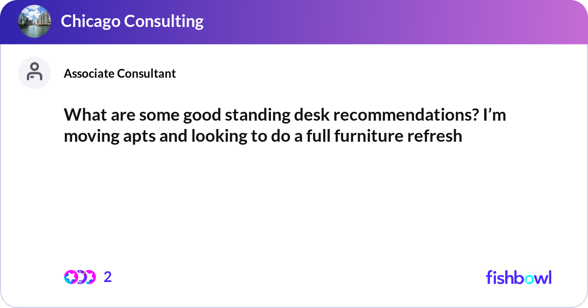 What are some good standing desk recommendations? ... | Fishbowl