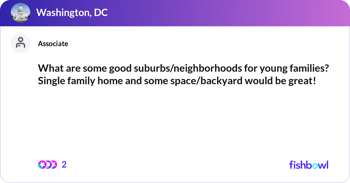 What are some good suburbs/neighborhoods for young... | Fishbowl