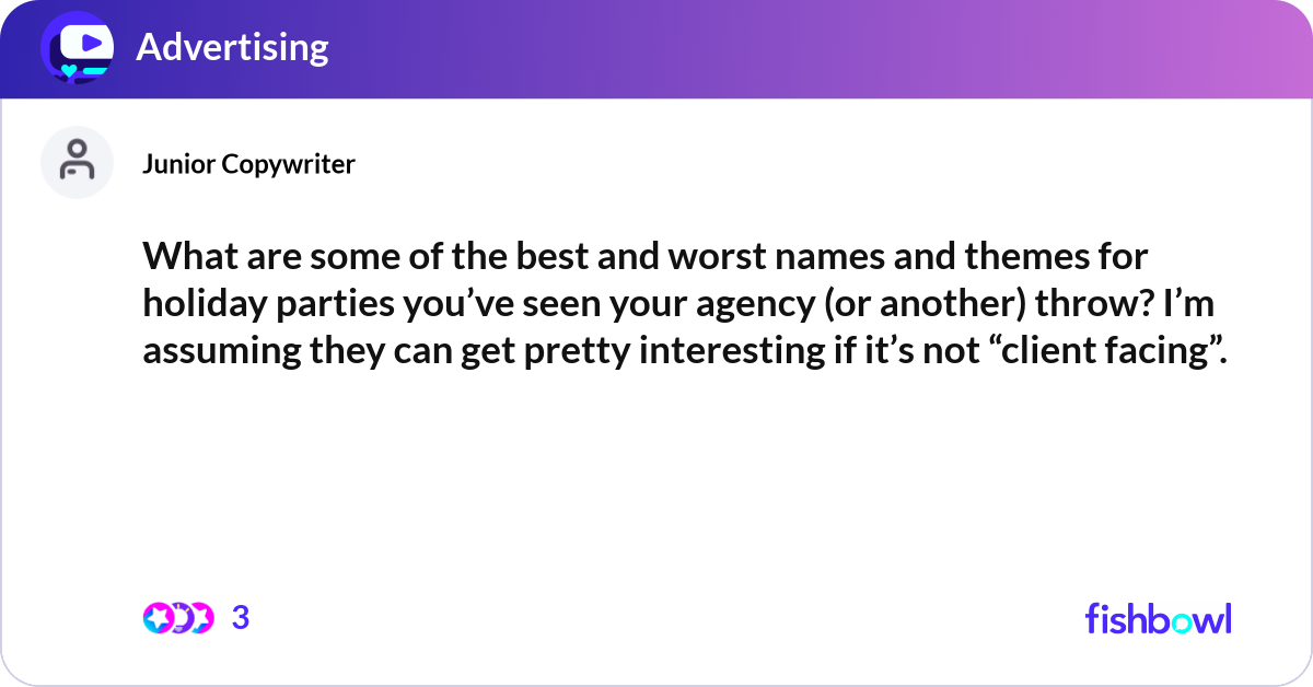 What are some of the best and worst names and them... | Fishbowl