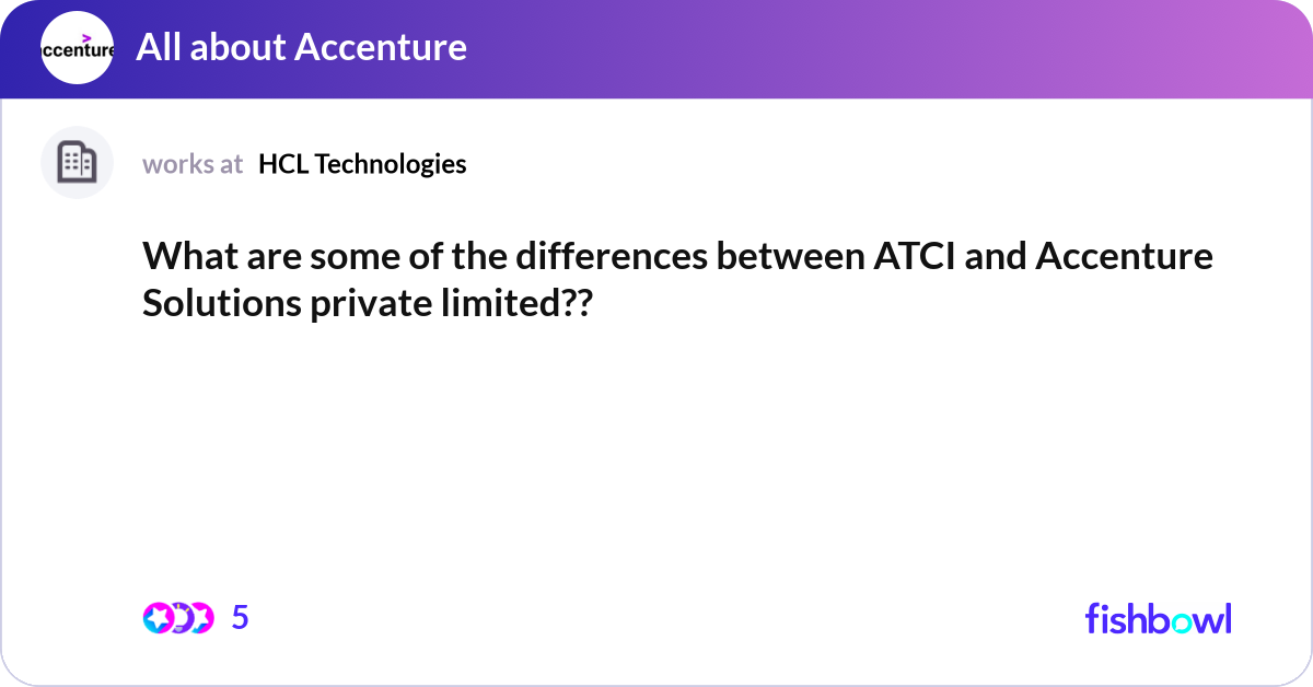 What are some of the differences between ATCI and ... | Fishbowl