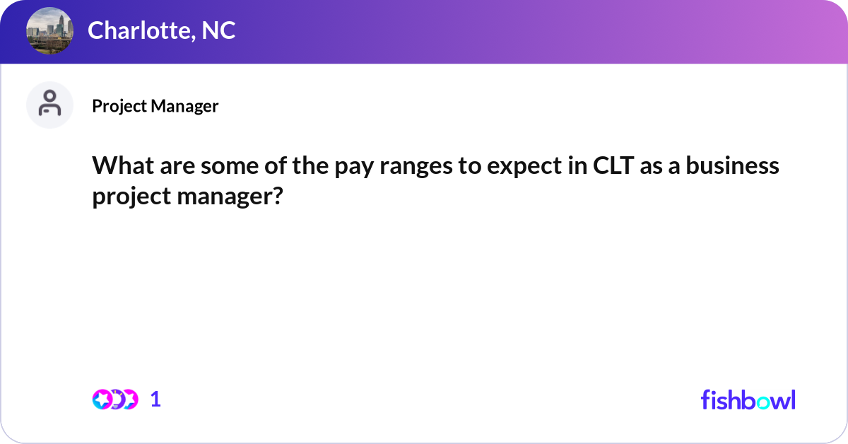 What are some of the pay ranges to expect in CLT a... | Fishbowl
