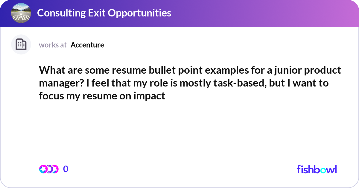 What are some resume bullet point examples for a j... | Fishbowl