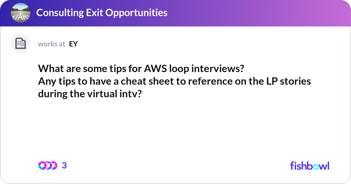 What are some tips for AWS loop interviews? Any ti... | Fishbowl