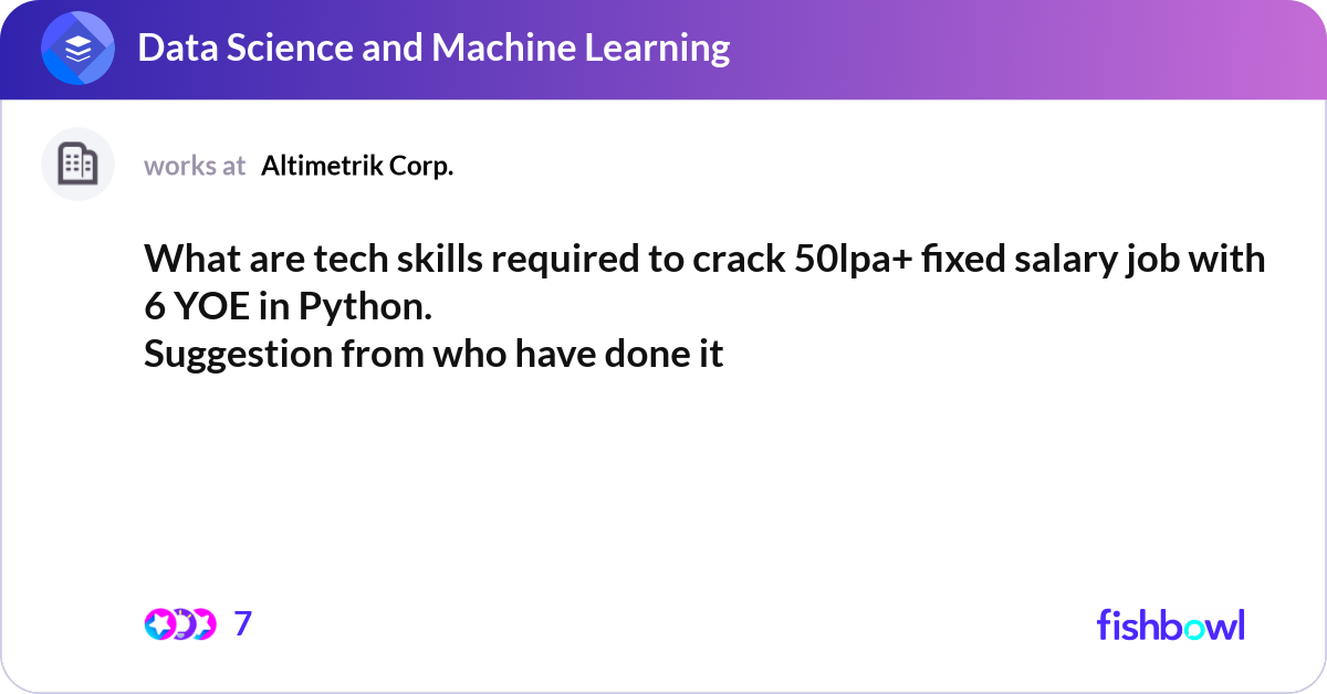 What are tech skills required to crack 50lpa+ fixe... | Fishbowl