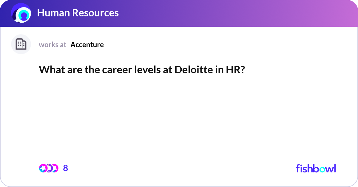 What are the career levels at Deloitte in HR? | Fishbowl