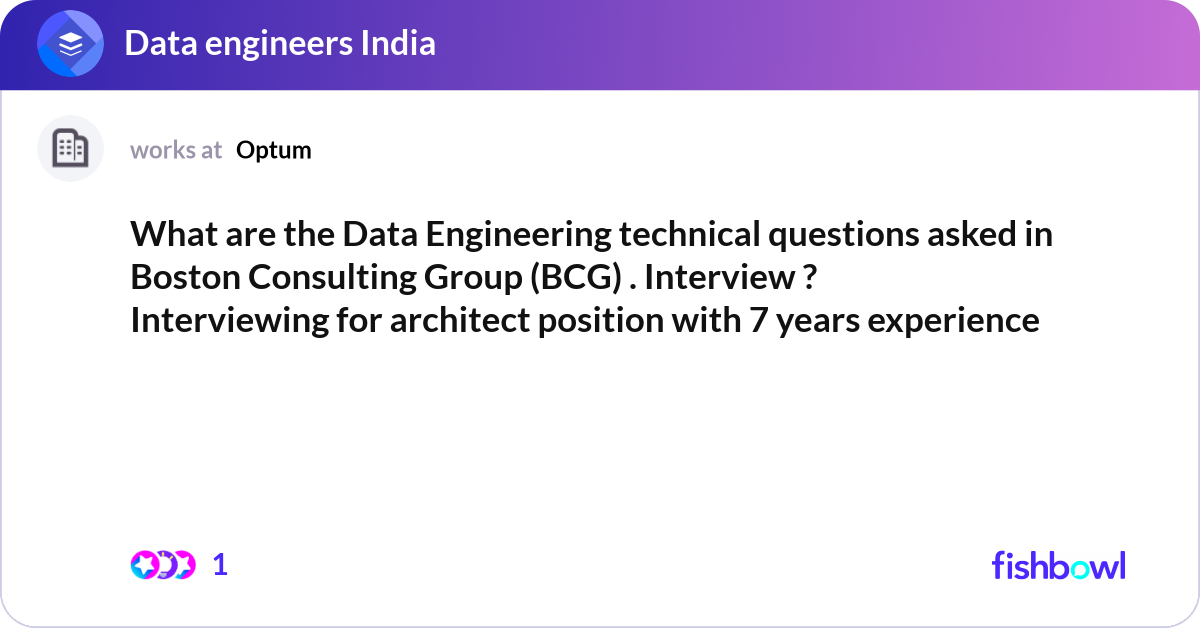 What are the Data Engineering technical questions ... | Fishbowl