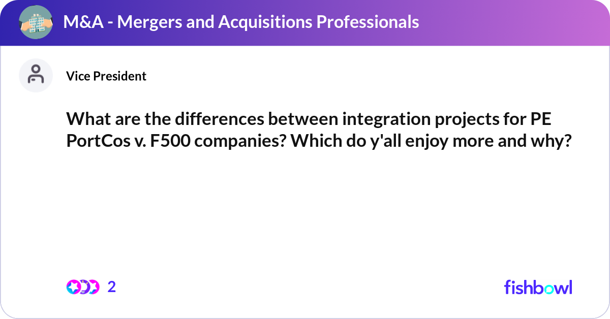 What are the differences between integration proje... | Fishbowl