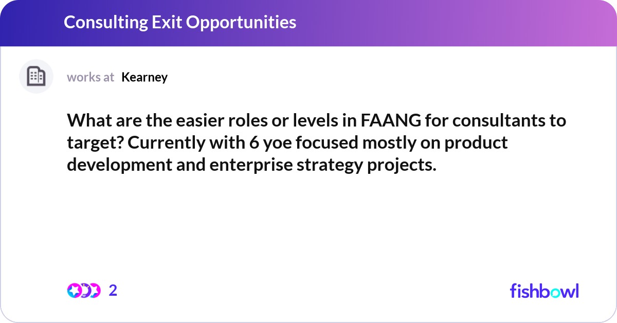 What are the easier roles or levels in FAANG for c... | Fishbowl