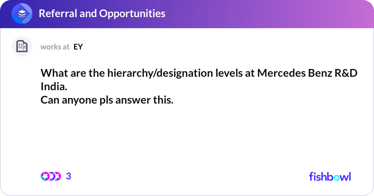 What are the hierarchy/designation levels at Merce... | Fishbowl