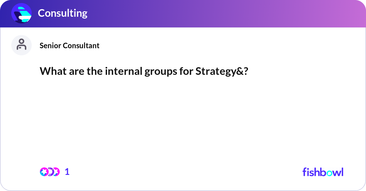 What are the internal groups for Strategy&? | Fishbowl
