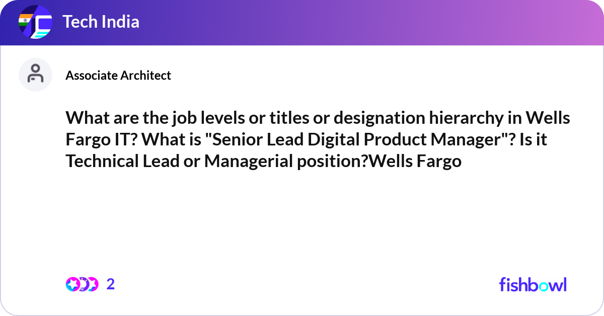What are the job levels or titles or designation h... | Fishbowl