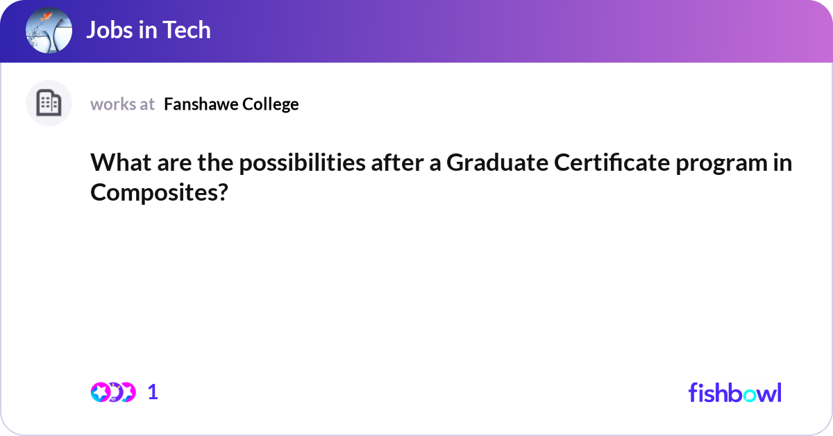 What are the possibilities after a Graduate Certif... | Fishbowl