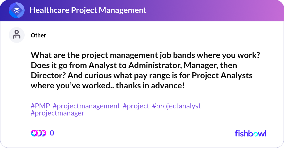 What are the project management job bands where yo... | Fishbowl