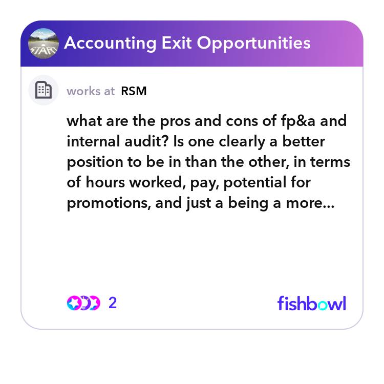 what are the pros and cons of fp&a and internal au... | Fishbowl