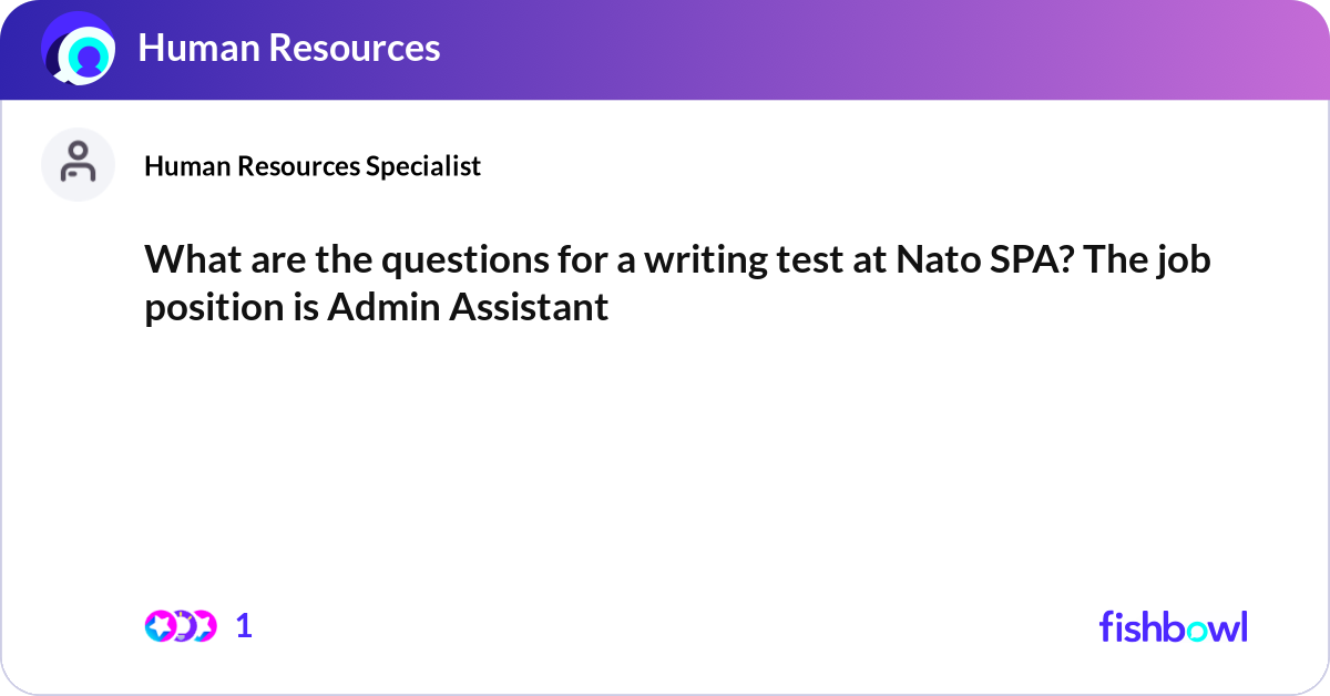 What are the questions for a writing test at Nato ... | Fishbowl
