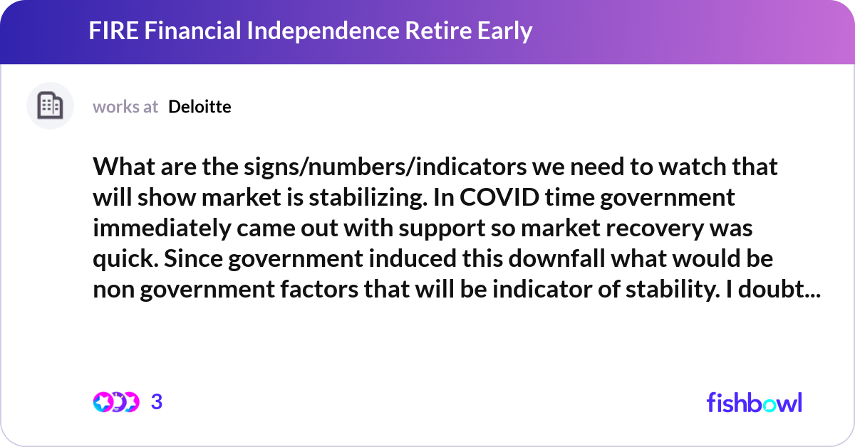 What are the signs/numbers/indicators we need to w... | Fishbowl