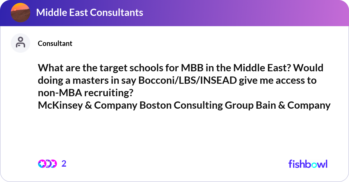 What are the target schools for MBB in the Middle ... | Fishbowl