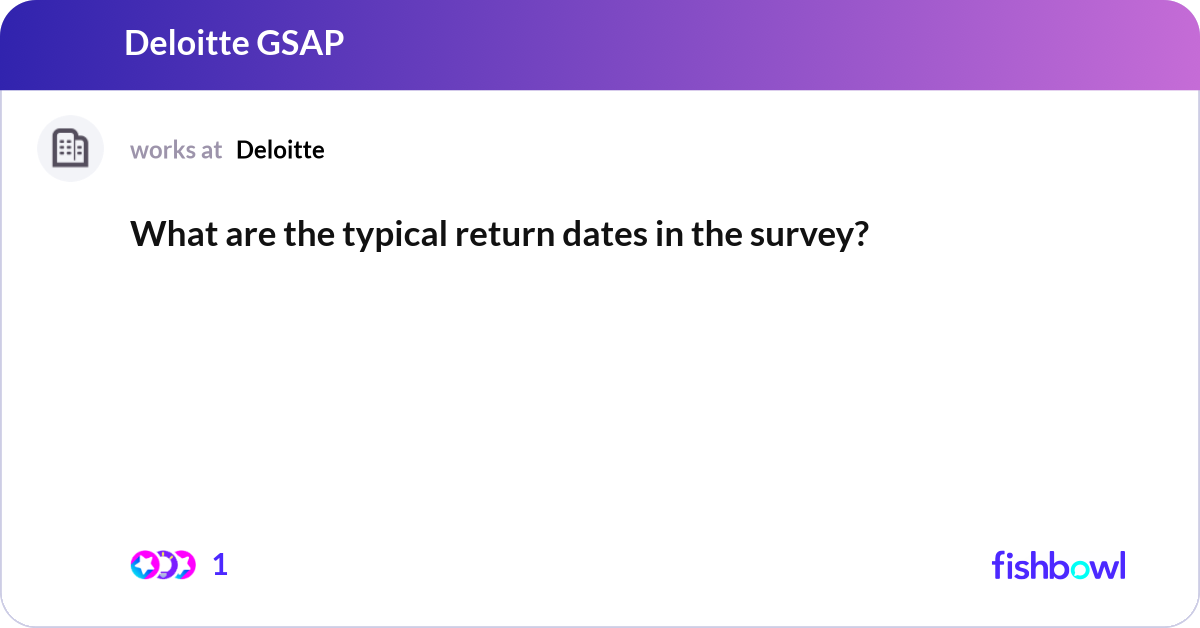 What are the typical return dates in the survey? | Fishbowl