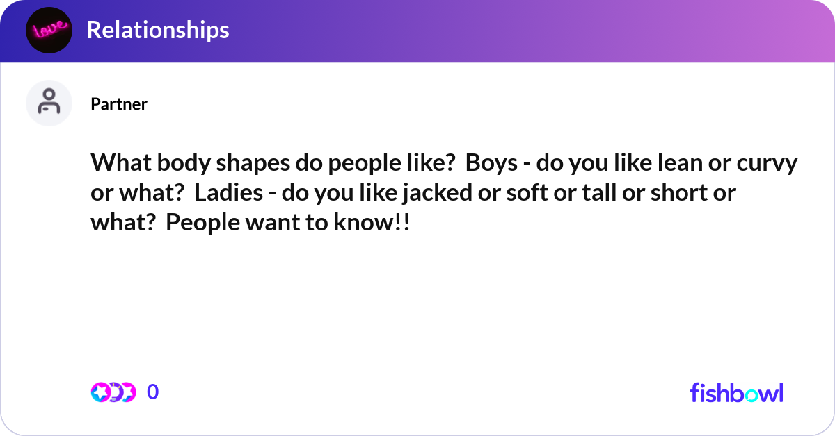 What body shapes do people like? Boys - do you li... | Fishbowl