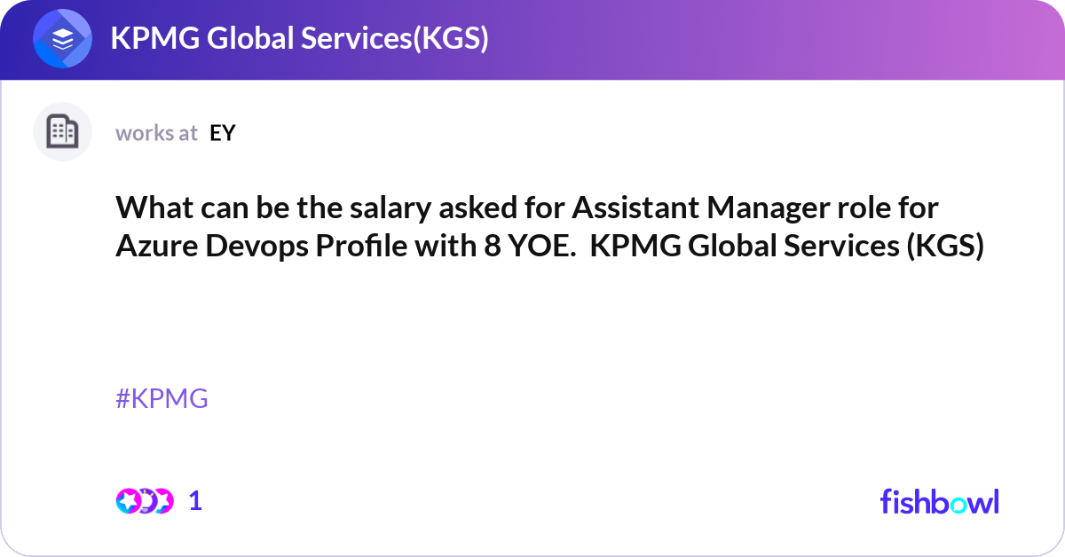 What can be the salary asked for Assistant Manager... | Fishbowl