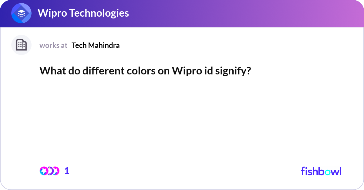 What do different colors on Wipro id signify? | Fishbowl