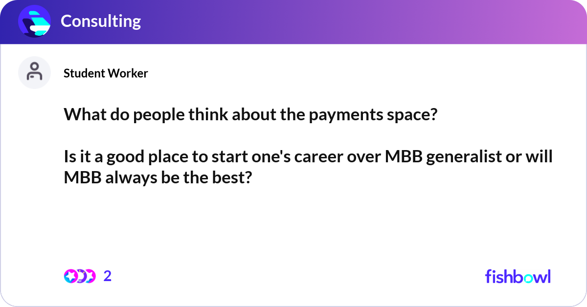 What do people think about the payments space? I... | Fishbowl