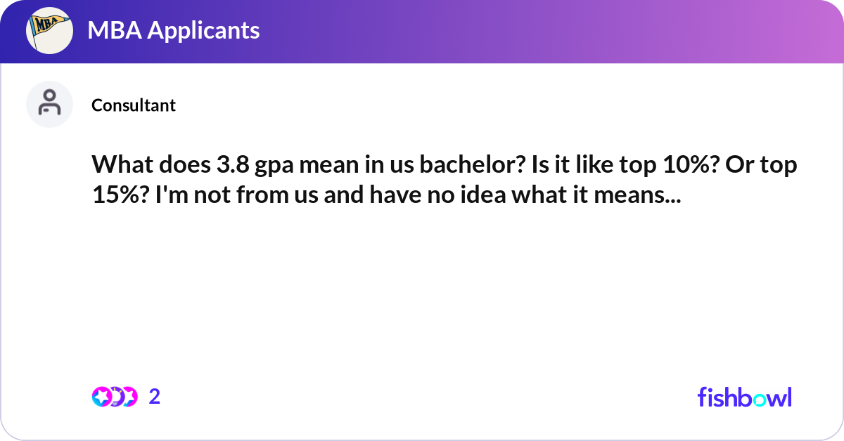 What does 3.8 gpa mean in us bachelor? Is it like ... | Fishbowl