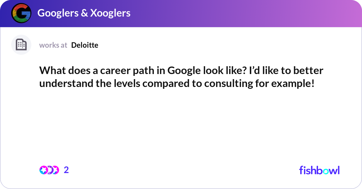 What does a career path in Google look like? I’d l... | Fishbowl