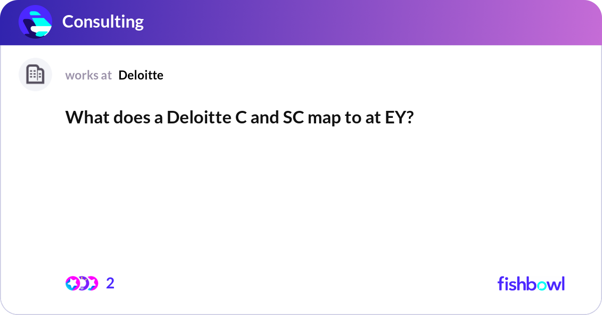 What does a Deloitte C and SC map to at EY? | Fishbowl