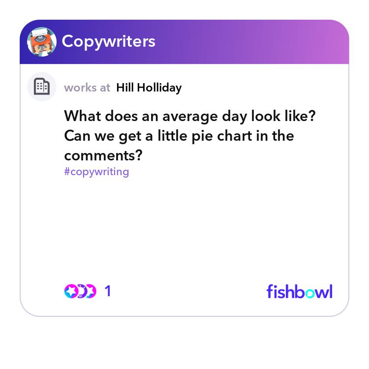 What does an average day look like? Can we get a l... | Fishbowl
