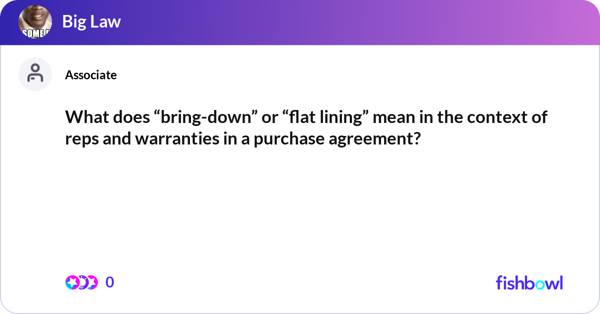 What does “bring-down” or “flat lining” mean in th... | Fishbowl