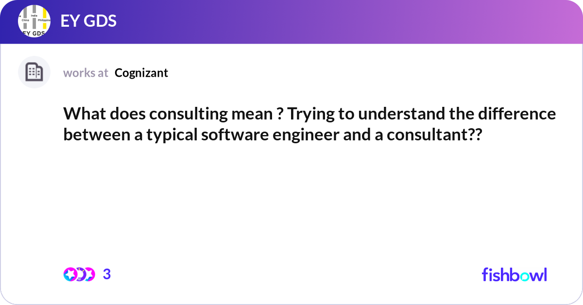 What does consulting mean ? Trying to understand t... | Fishbowl
