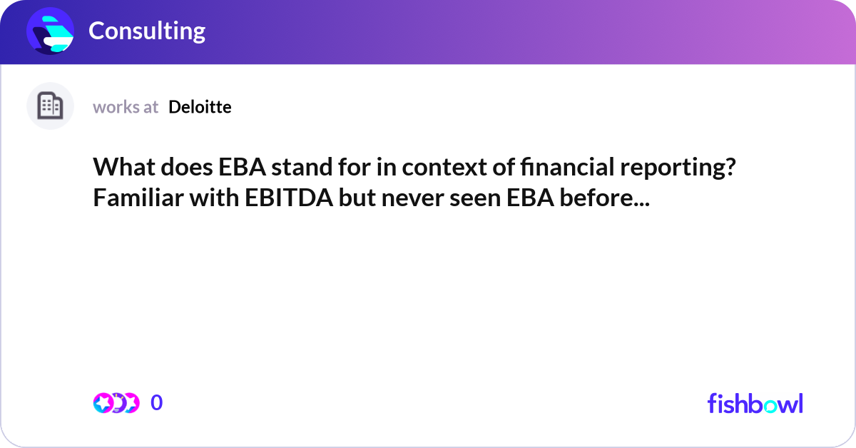 What does EBA stand for in context of financial re... | Fishbowl
