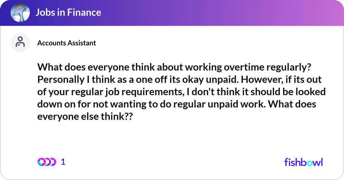What does everyone think about working overtime re... | Fishbowl