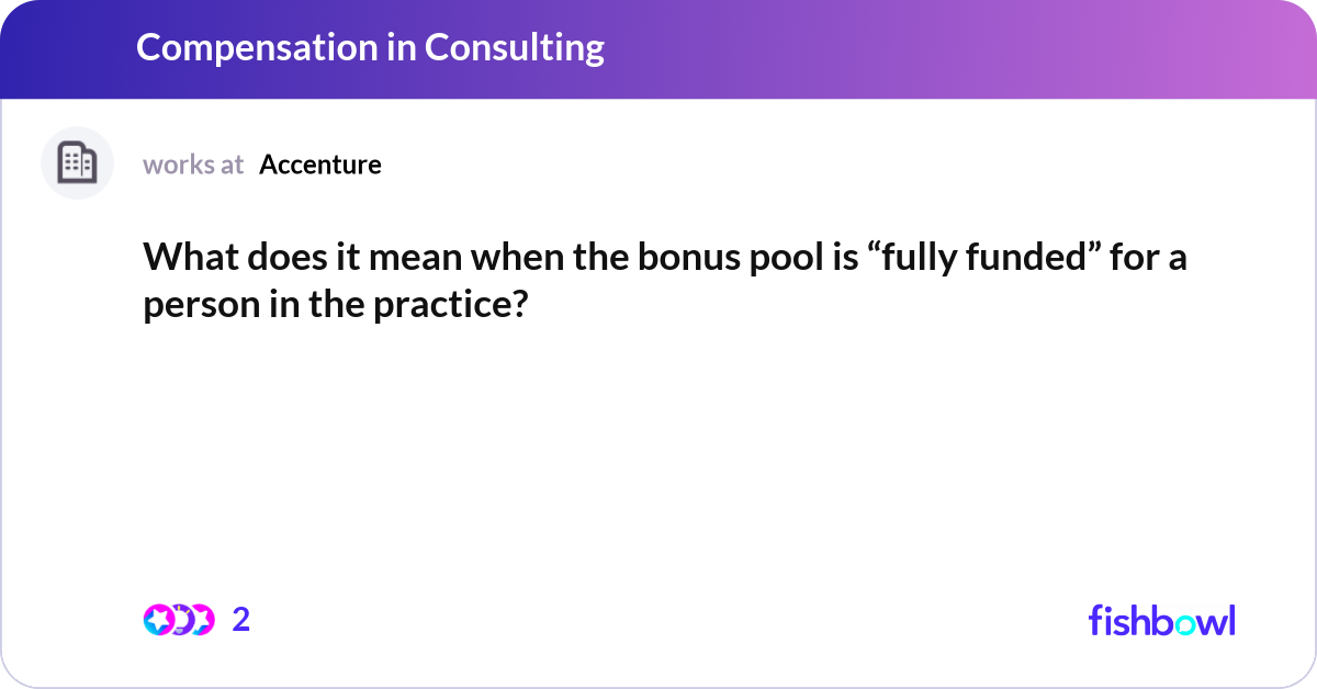 What does it mean when the bonus pool is “fully fu... | Fishbowl