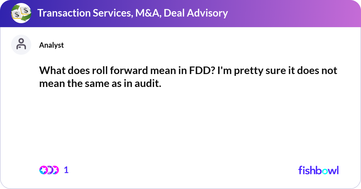 What does roll forward mean in FDD? I'm pretty sur... | Fishbowl